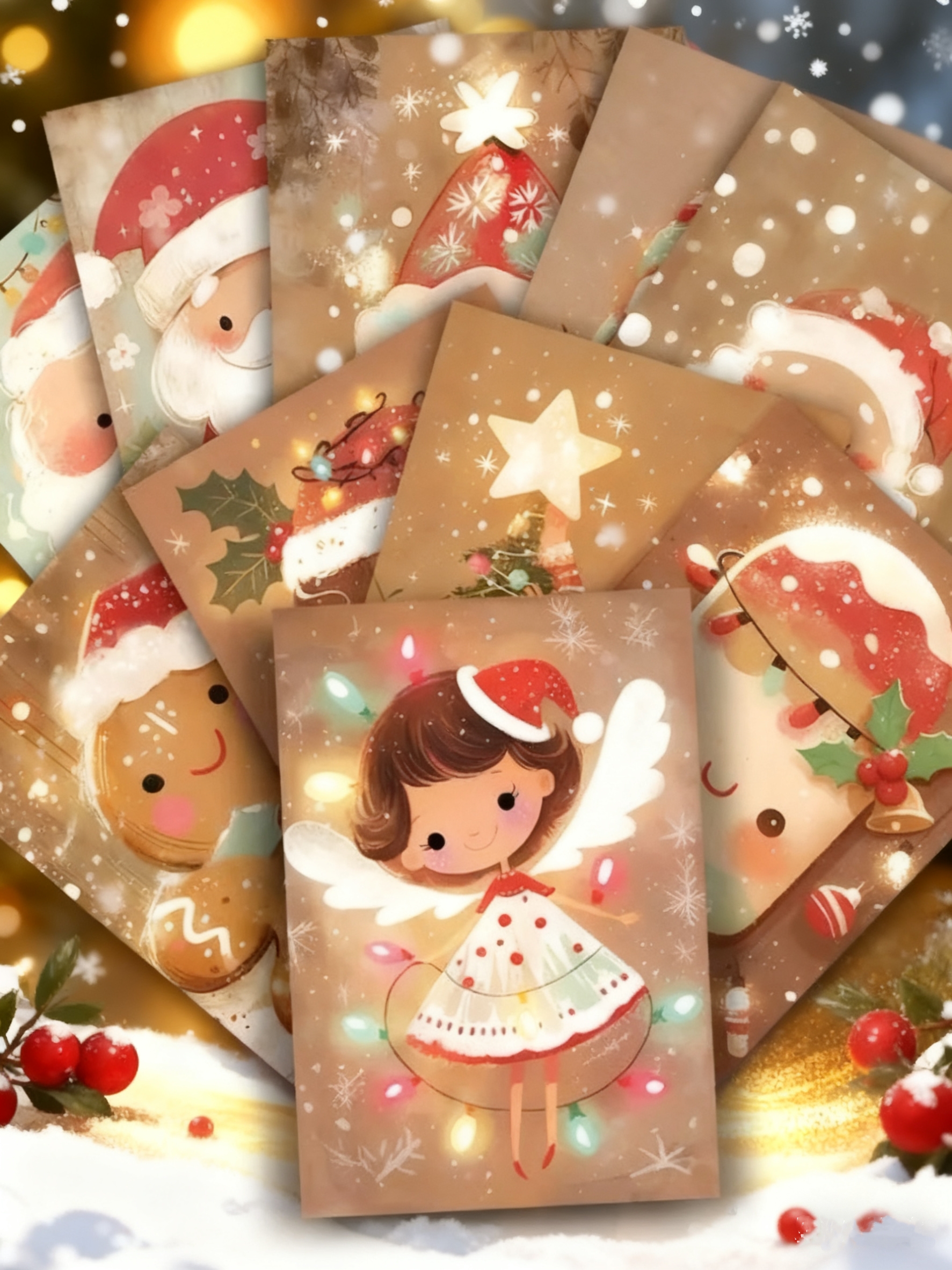 Vintage Cute Santa Claus Postcards Set – usforeverstamps