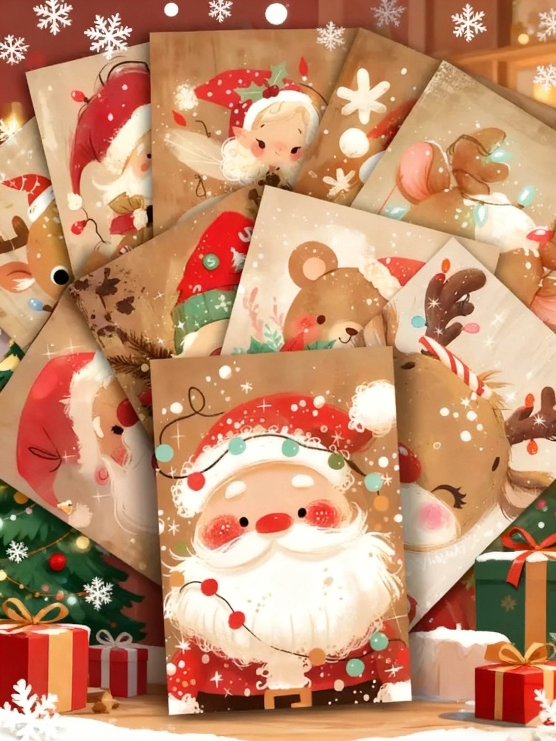 Vintage Cute Santa Claus Postcards Set – usforeverstamps